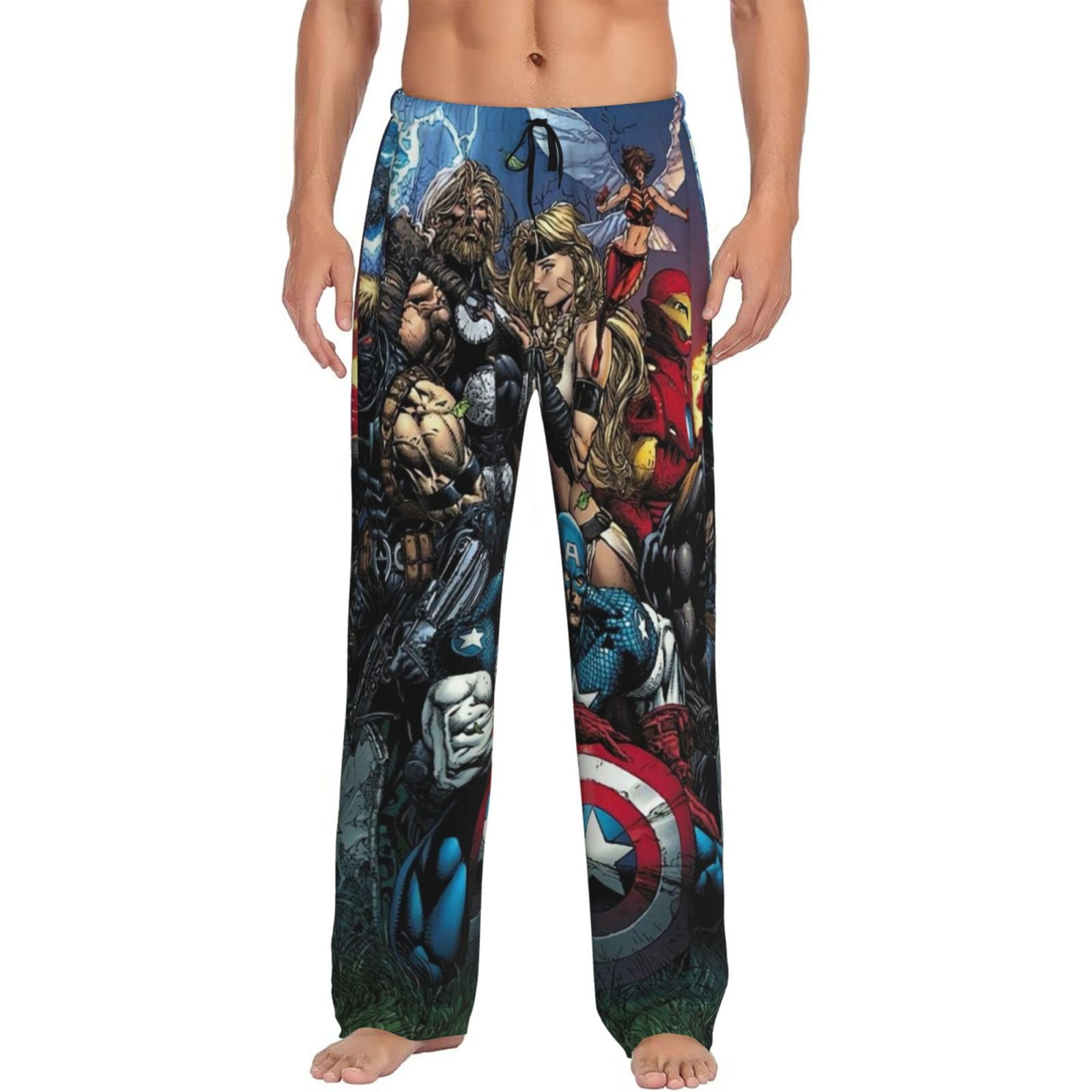 Captain America Men's pajama pants with drawstring waistband pockets ...