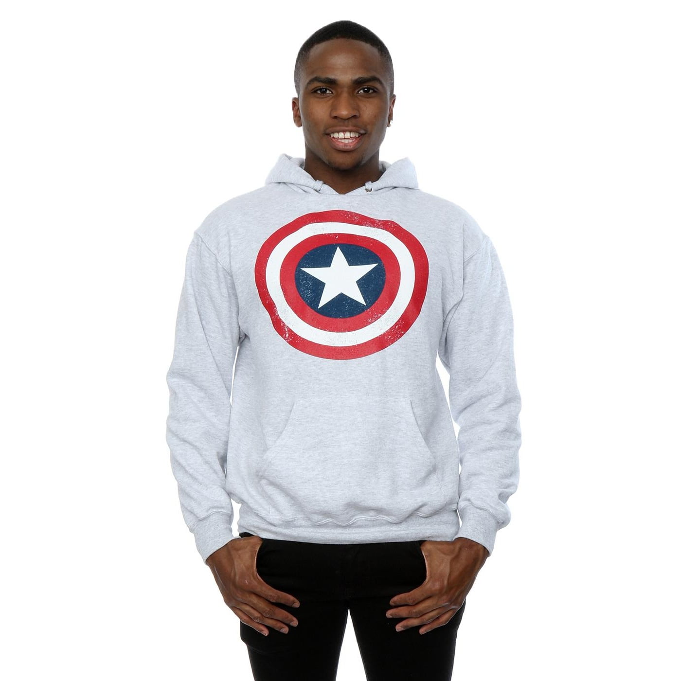 Captain America Mens Distressed Shield Hoodie - Walmart.com
