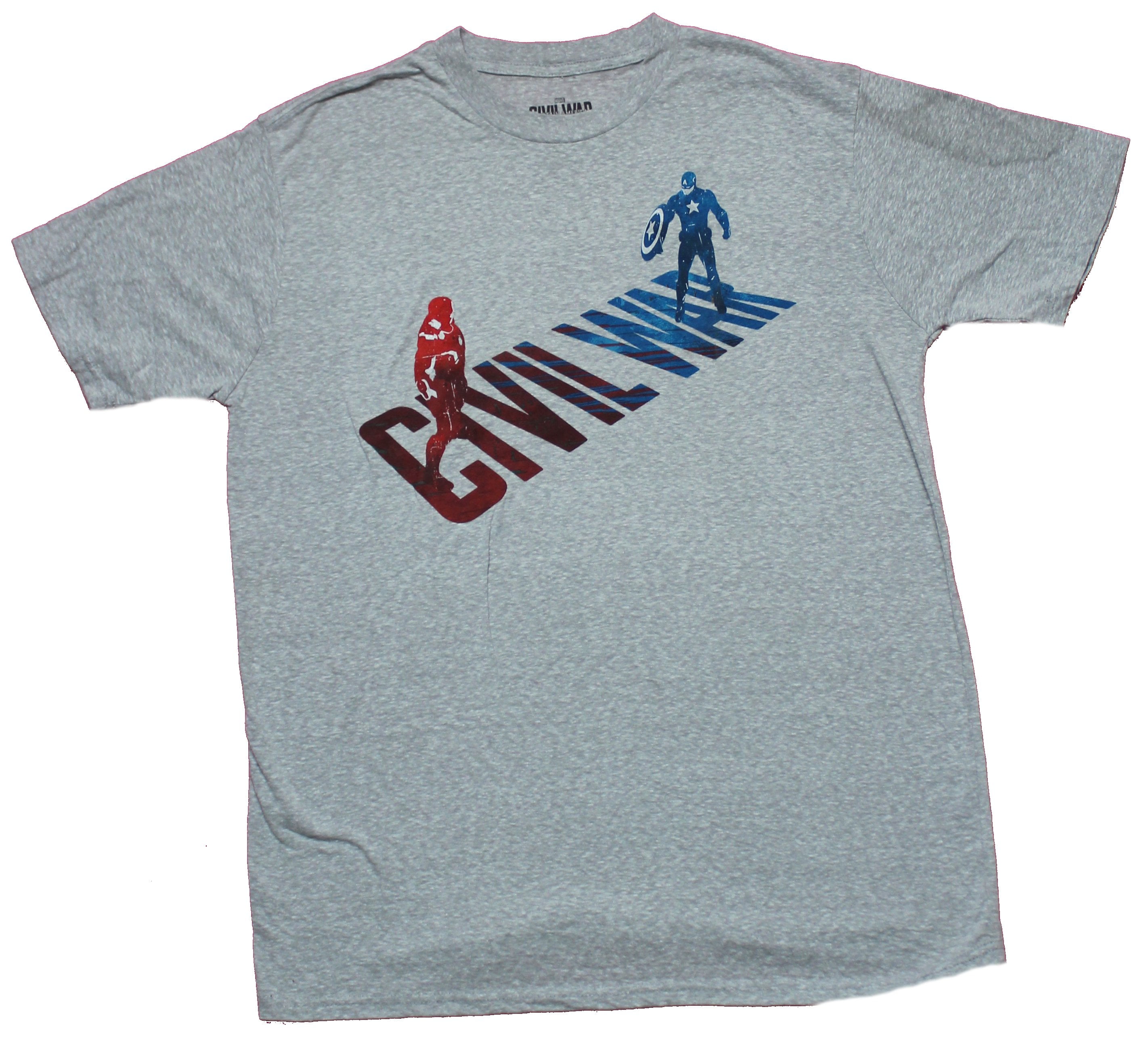 Captain America Mens T-Shirt - Iron Man Cap Stylized Civil War Stare ...