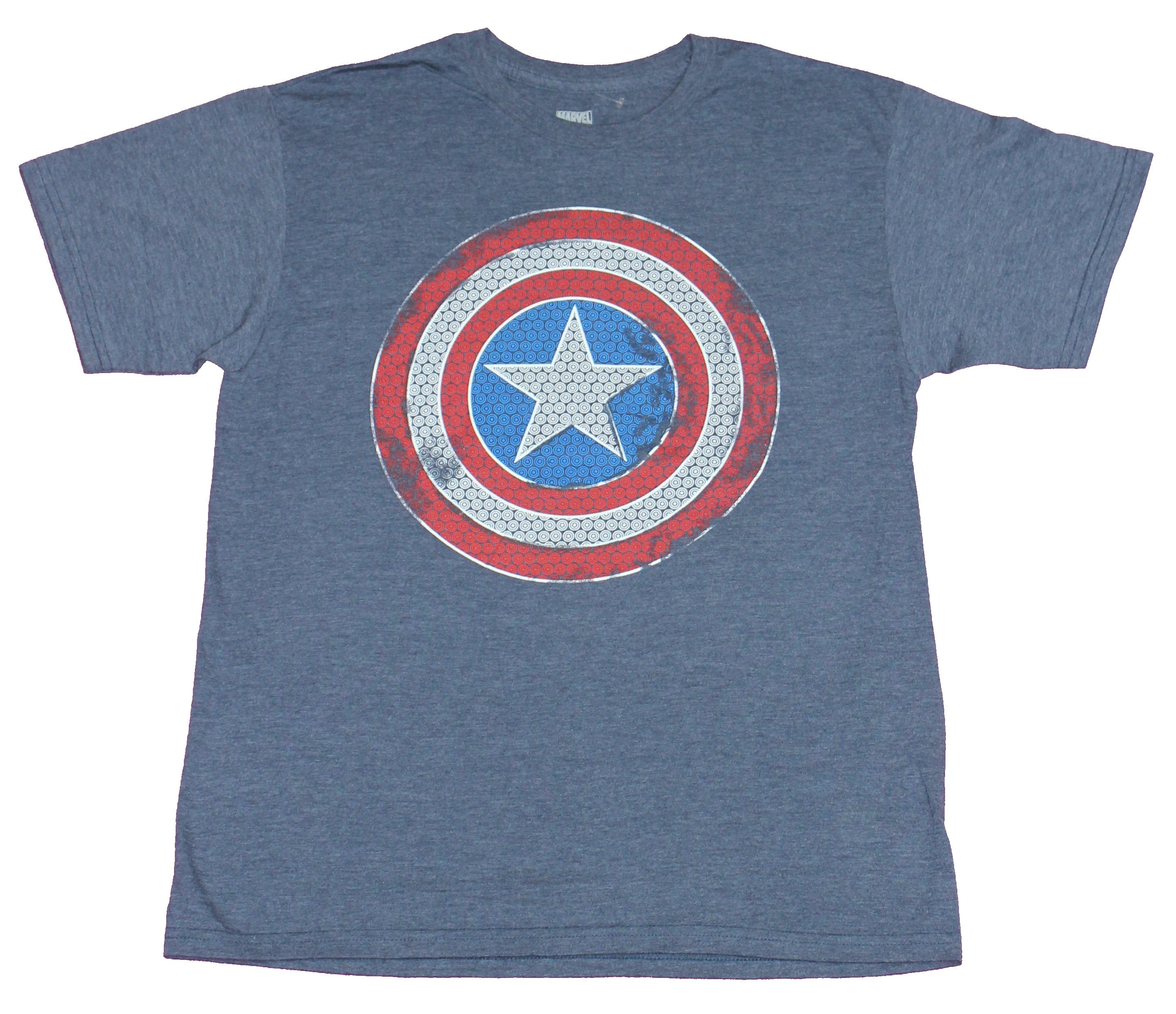 Captain America Mens T-Shirt - Shield Filled with Tiny Shields (X-Large ...
