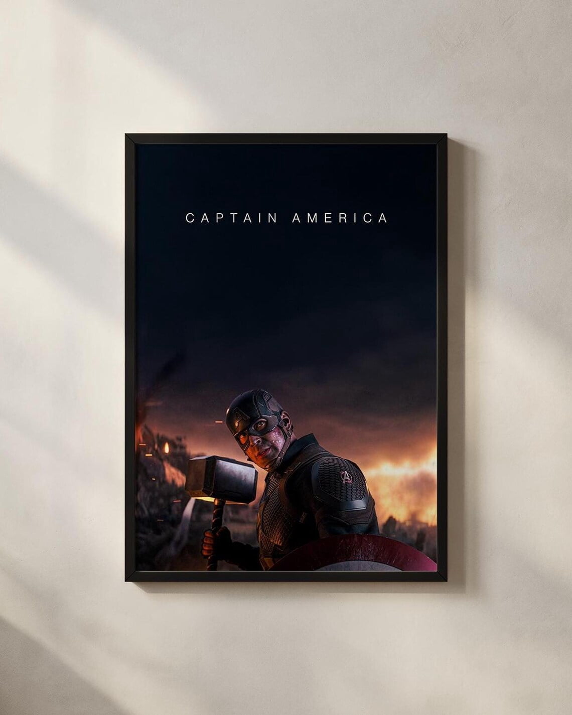 Captain America Movie Avengers Superhero Silhouette Graphic Wall Art ...