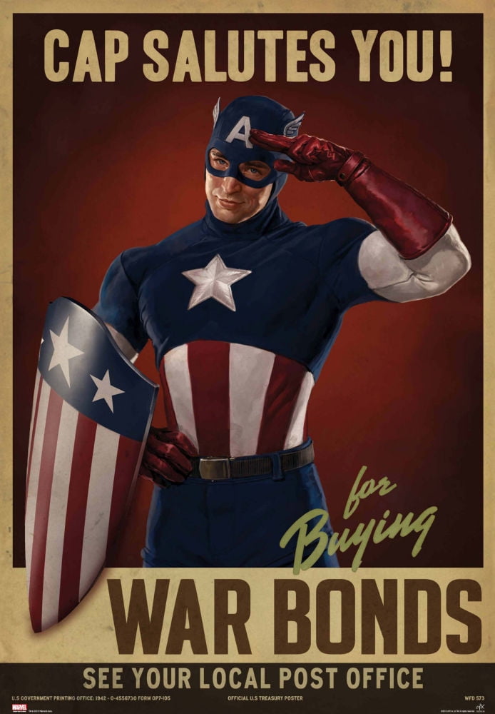 Captain America Movie Poster 24inx36in Poster 24x36 #461294 Multi-Color ...