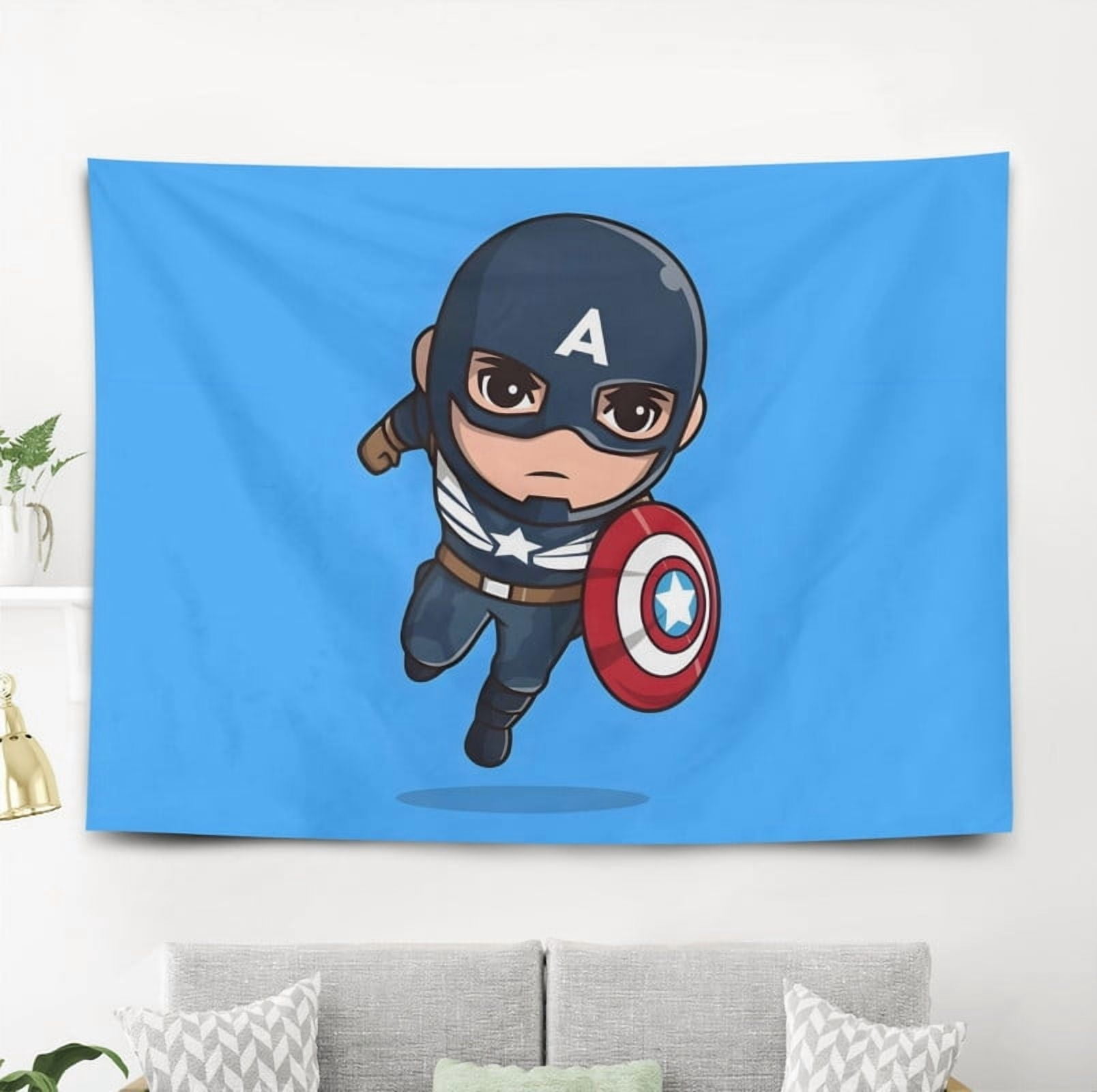 Captain America Pattern Wall Hanging 50*60 Inches High-Quality Peach ...