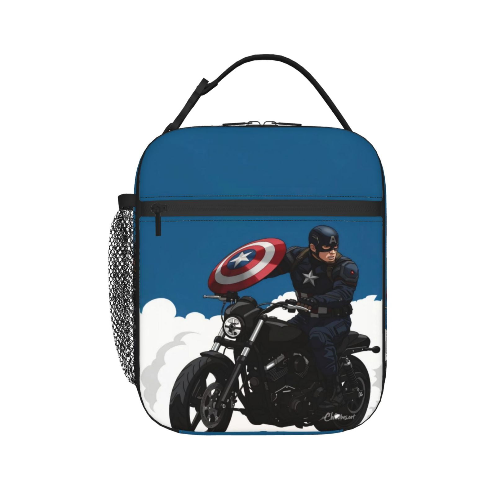 Captain America Riding A Motorcycle Lunch Box Lunch Bag for Women and ...