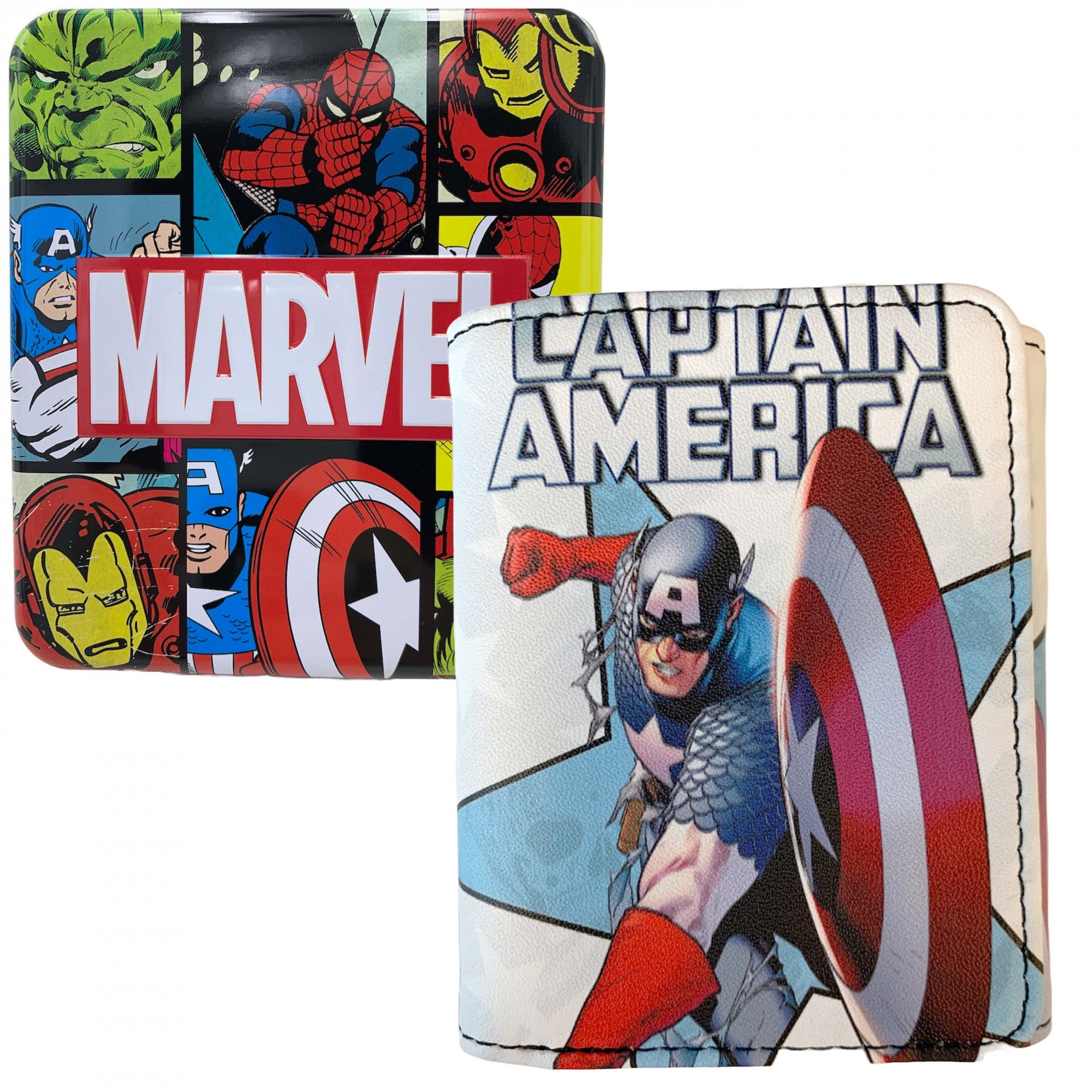 Captain America Shield Attack Trifold Wallet in Collectable Tin ...