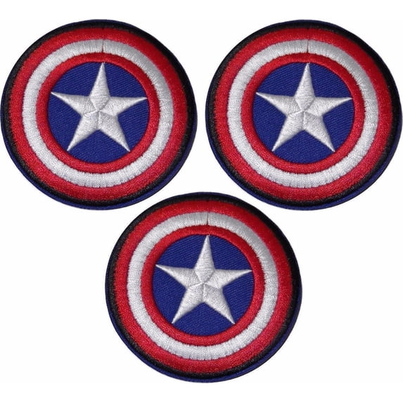 Captain America Shield Set Of 3 Embroidered 3" Diameter Patches ...