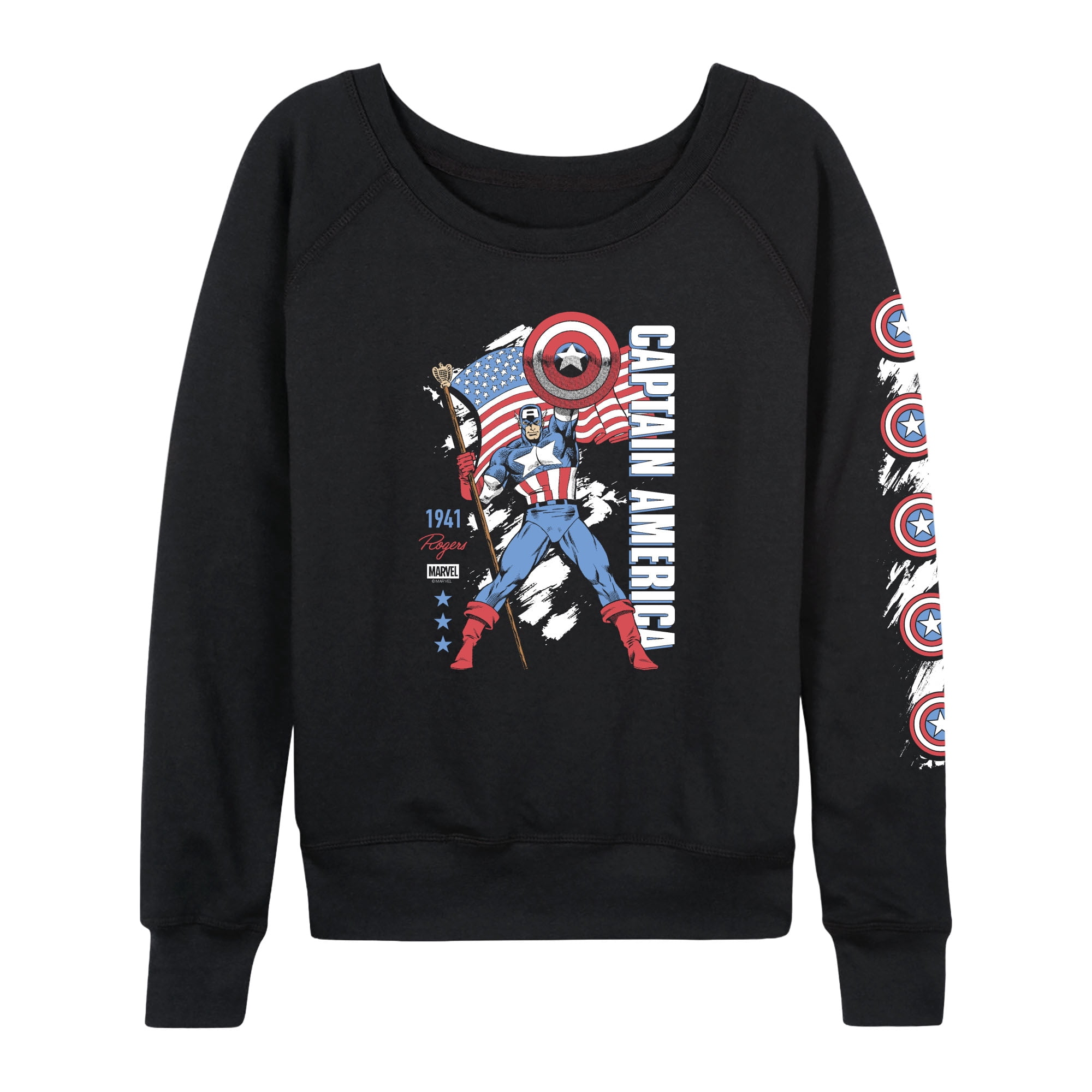 Captain America - Shield - Women's French Terry Long Sleeve Pullover ...