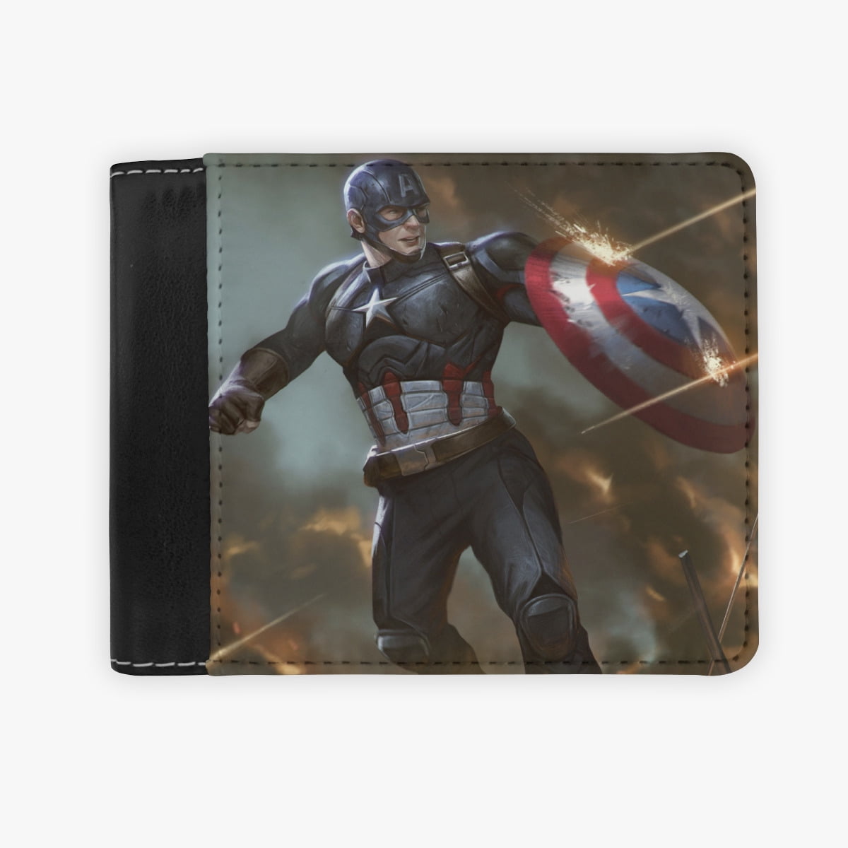 Captain America Slim Wallet for Men ID Window with RFID Blocking Front ...