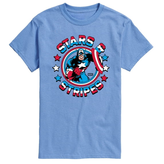 Captain America - Stars And Stripes - Men's Short Sleeve Graphic T ...