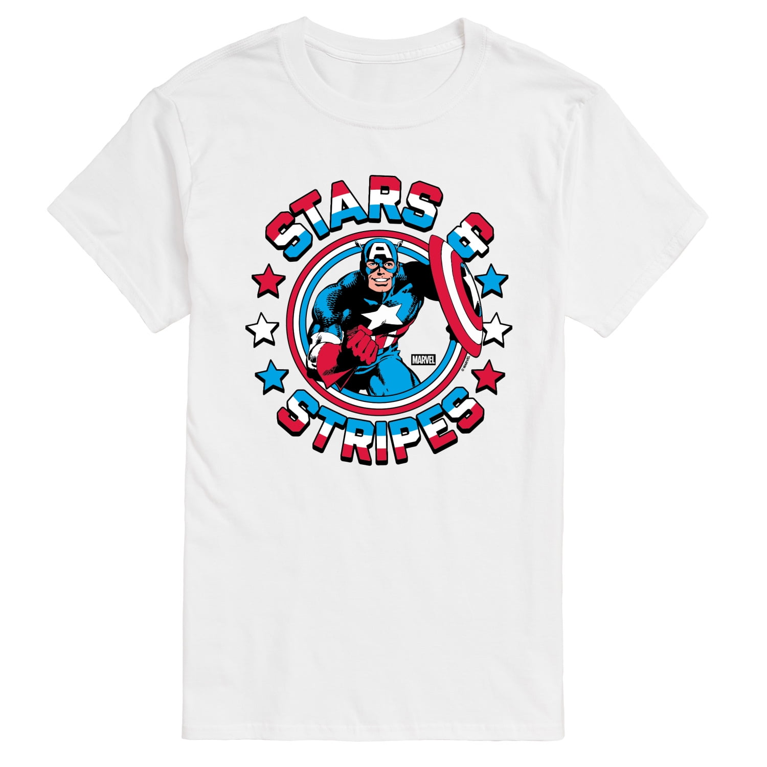 Captain America - Stars And Stripes - Men's Short Sleeve Graphic T ...