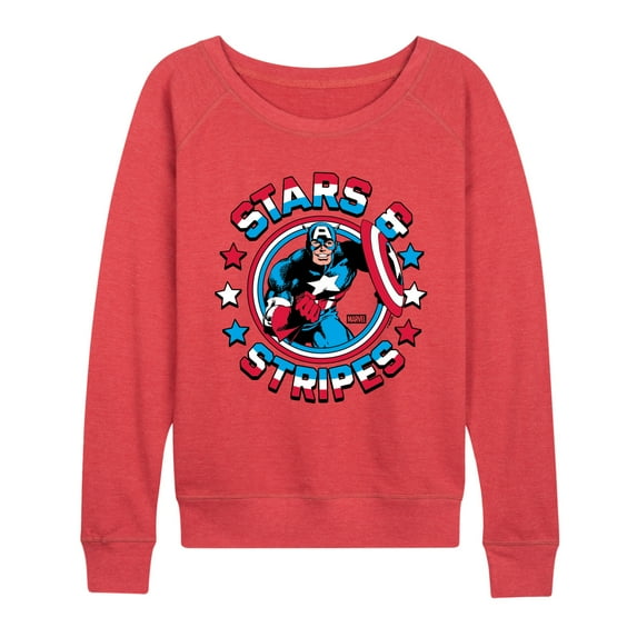 Captain America - Stars And Stripes - Women's French Terry Long Sleeve ...