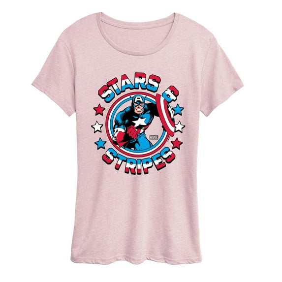 Captain America - Stars And Stripes - Women's Short Sleeve Graphic T ...