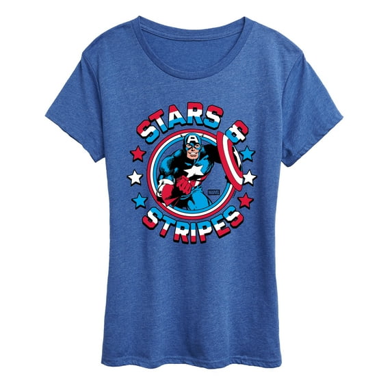 Captain America - Stars And Stripes - Women's Short Sleeve Graphic T ...