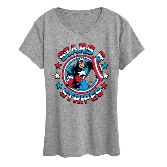 Captain America - Stars And Stripes - Women's Short Sleeve Graphic T ...