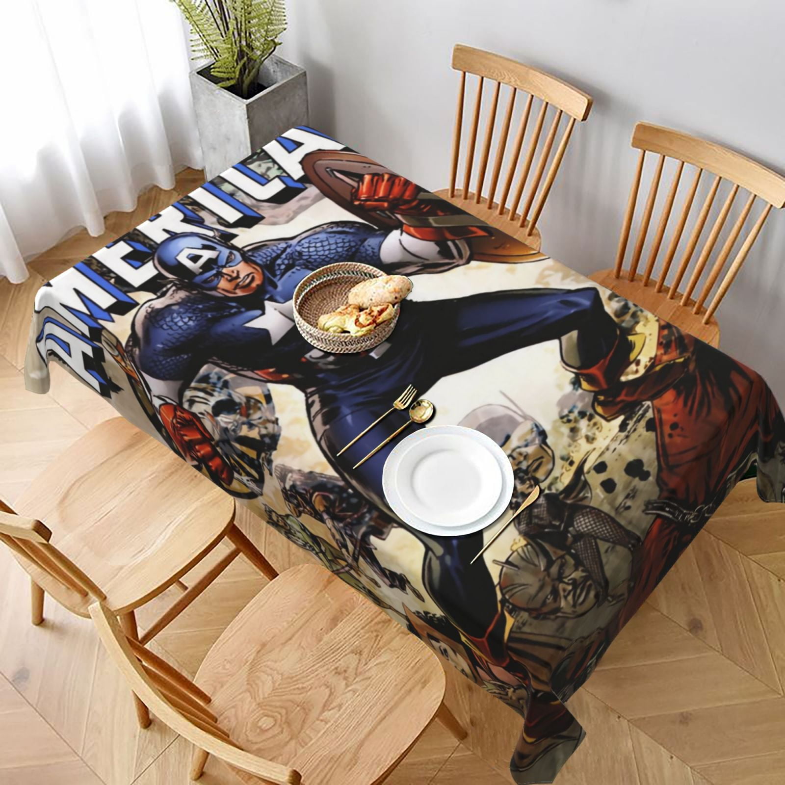 Captain America Tablecloth Chic Table Cloth Novelty Print Table Cover ...