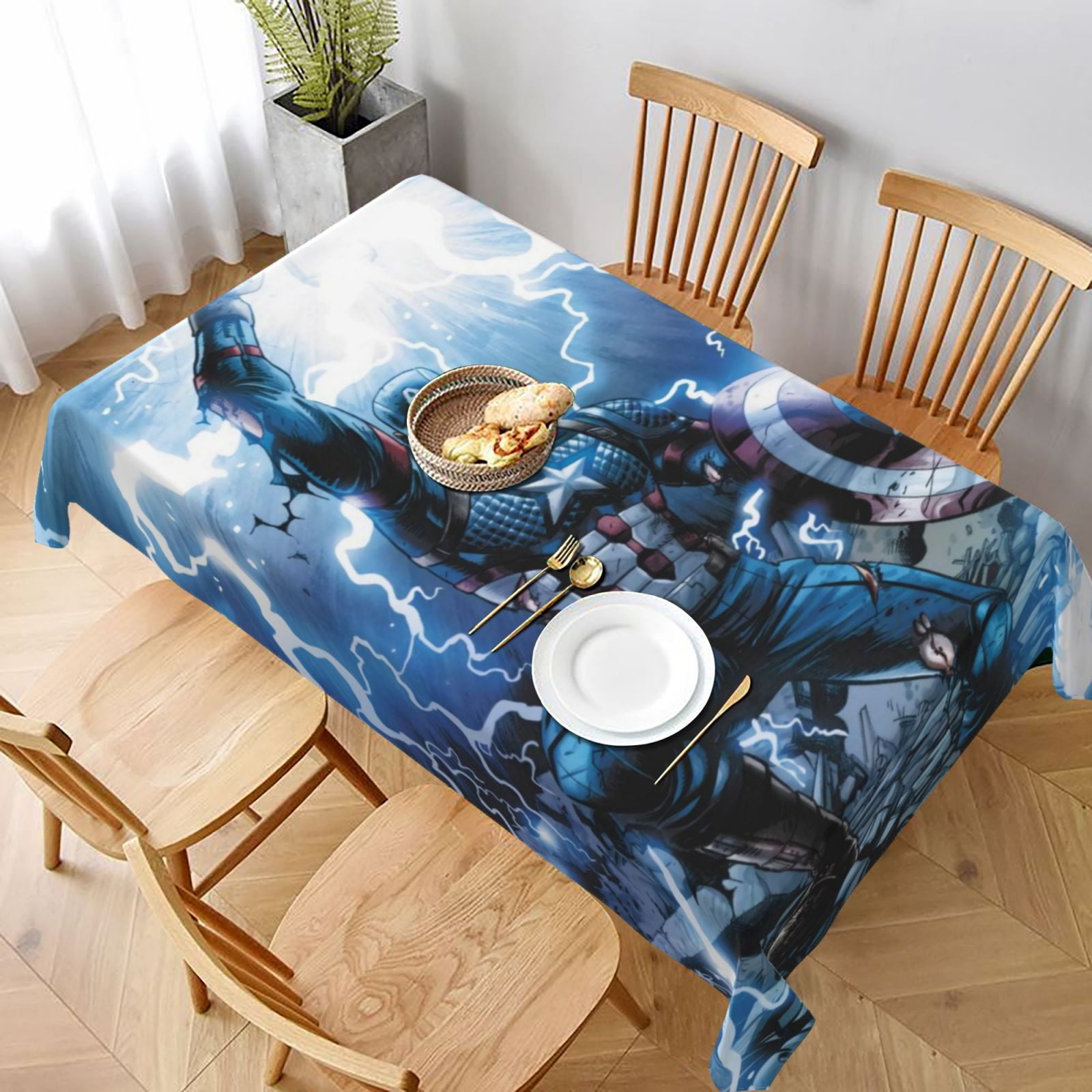 Captain America Tablecloth Chic Table Cloth Novelty Print Table Cover ...