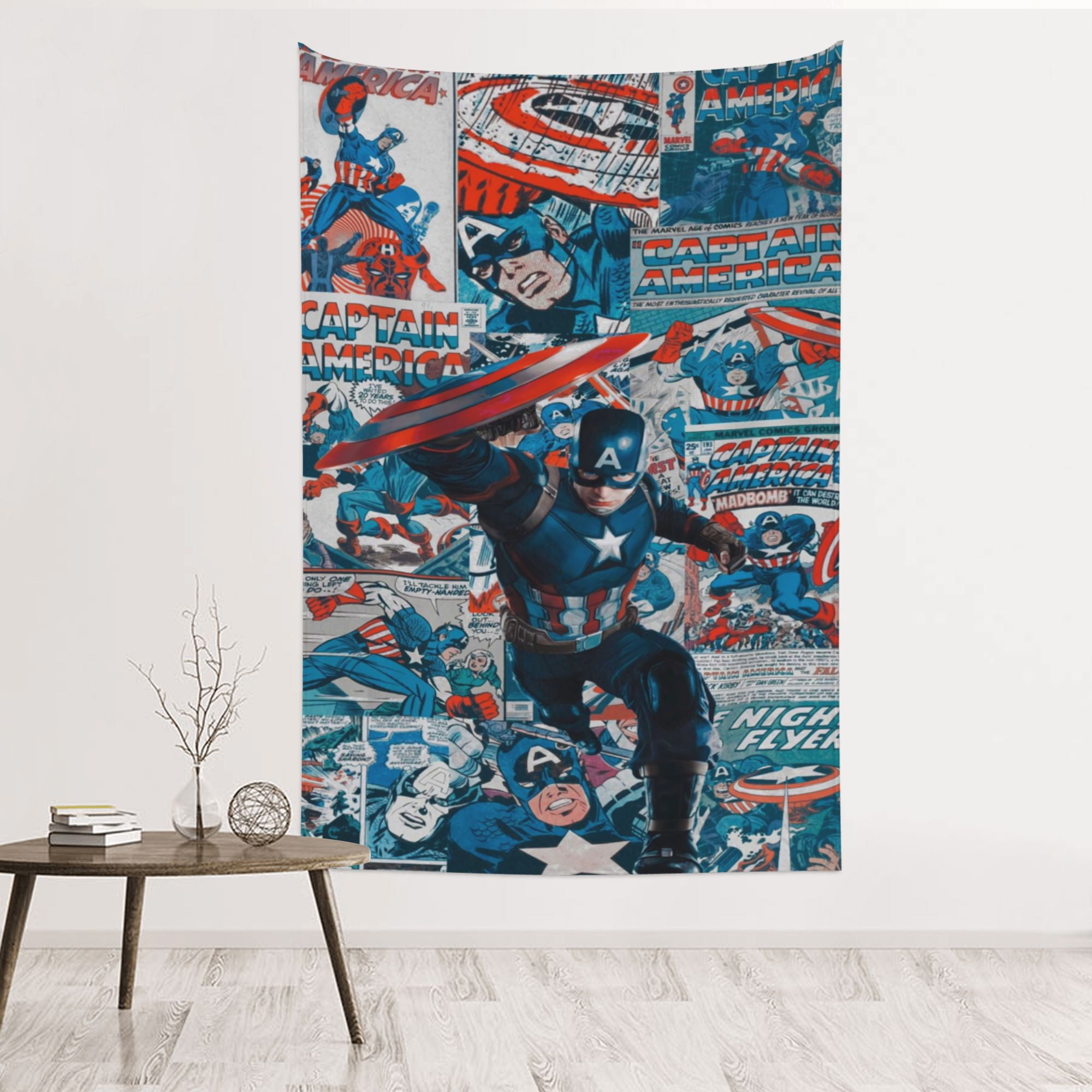 Captain America Tapestry Aesthetic Wall Hanging for Living Room Bedroom ...
