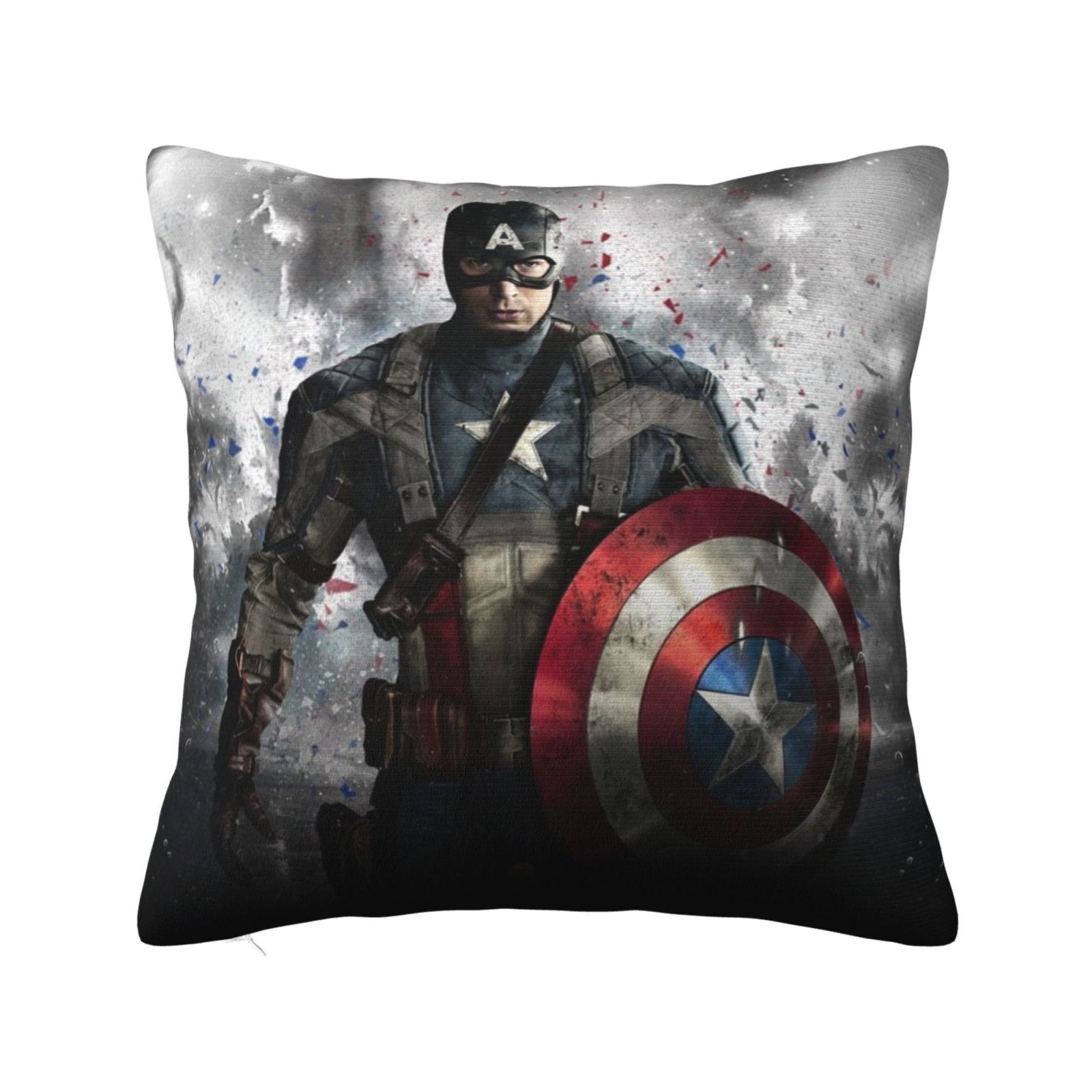 Captain America Throw Pillow Cover 20"x20" Soft Pillow Case Cushion ...