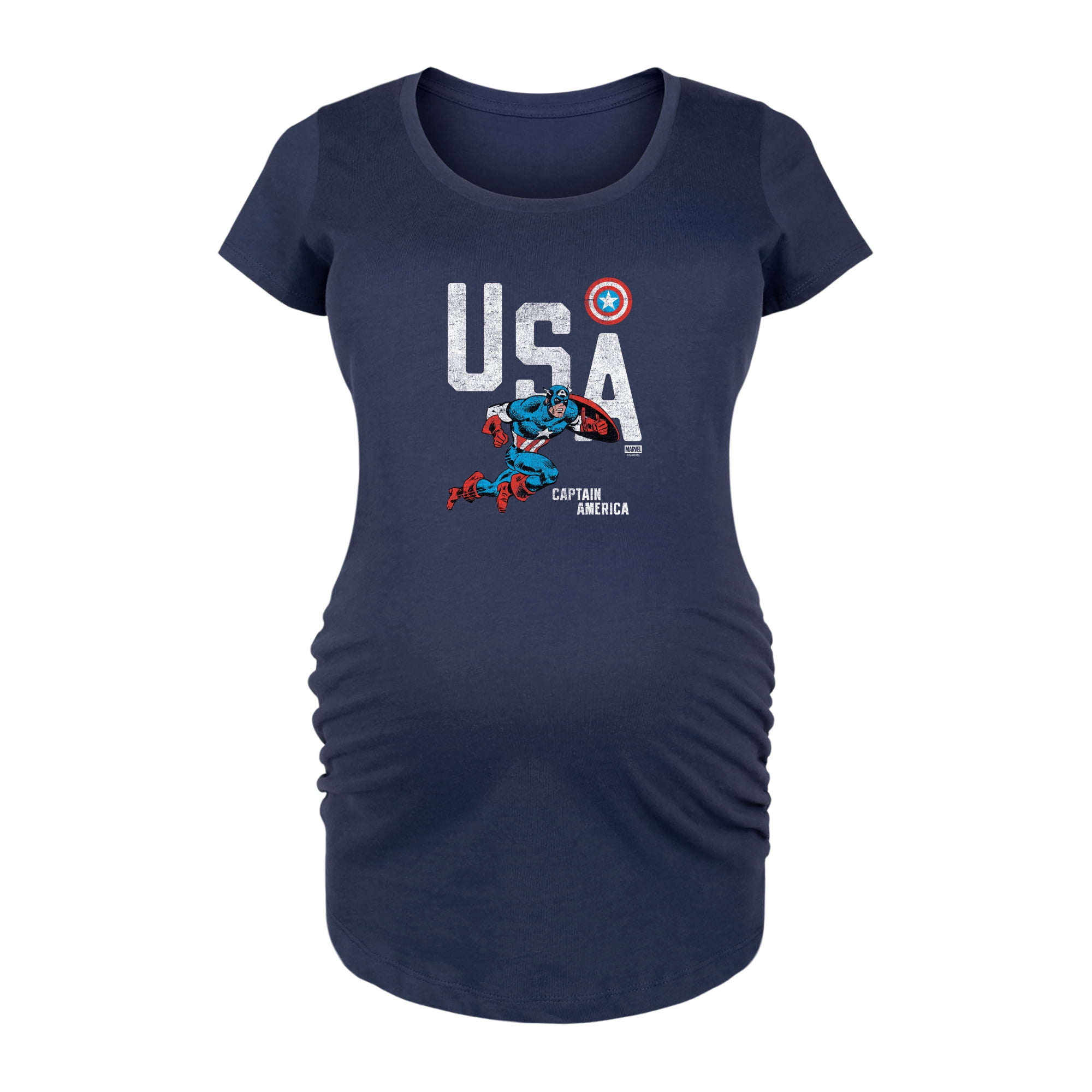 Captain America - USA - Women's Maternity Scoop Neck Graphic T-Shirt ...
