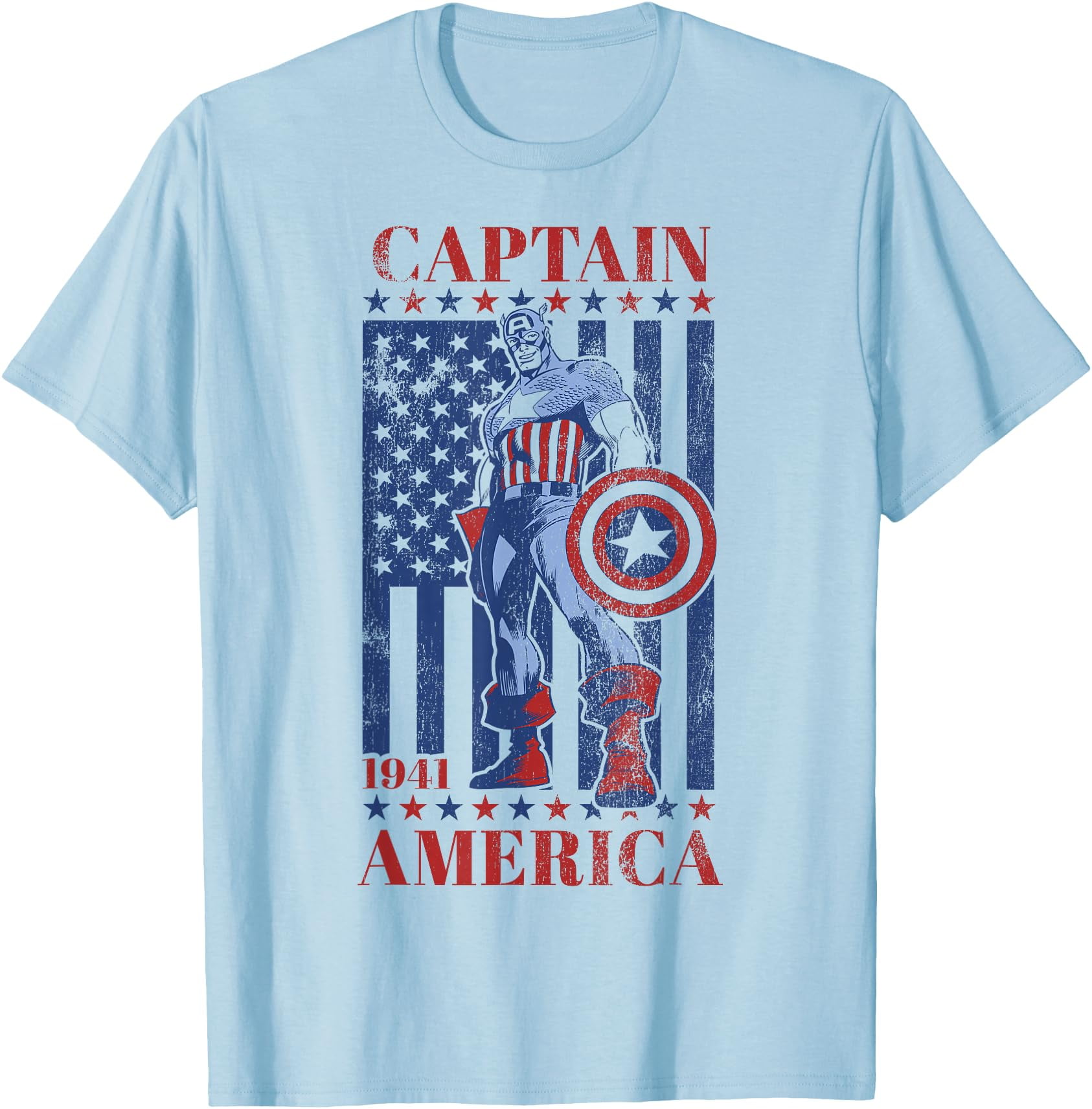 Captain America Vintage Flag 1941 Graphic DTG Print Unisex T-Shirt ...
