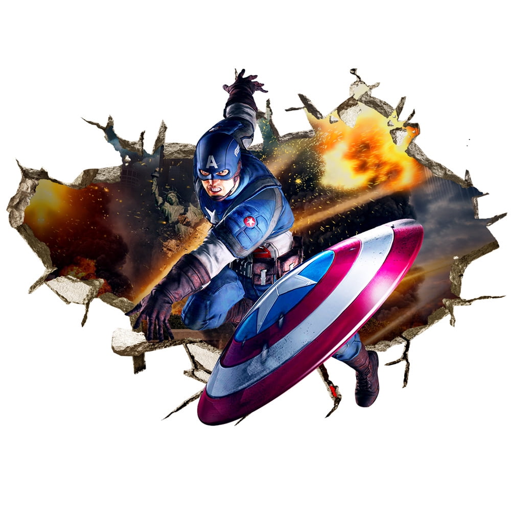 Captain America Wall Stickers 3D Wall Stickers Children's wall stickers ...