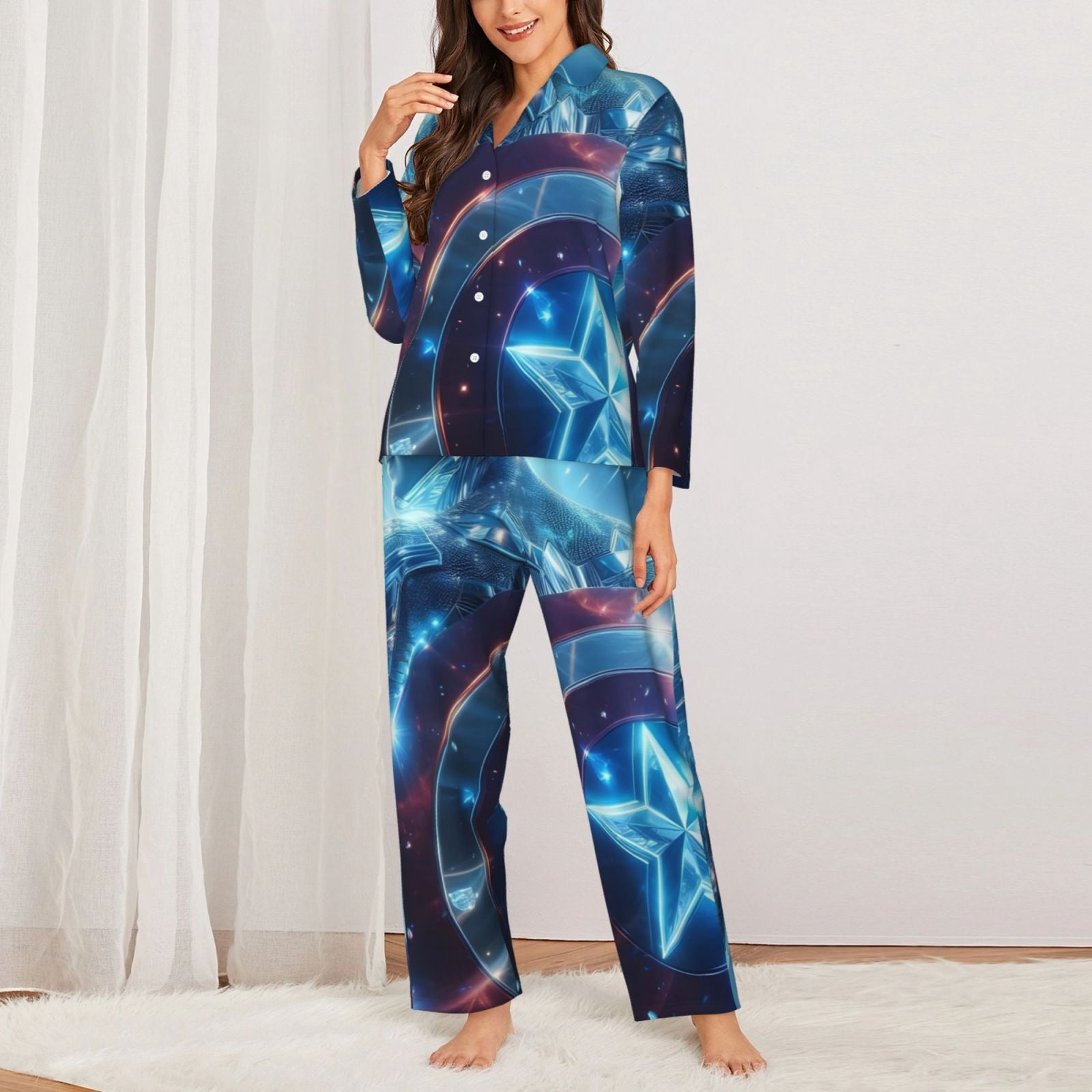 Captain America Women'S Long Sleeve Tee And Jogger Pants Pajama Set, 2 ...