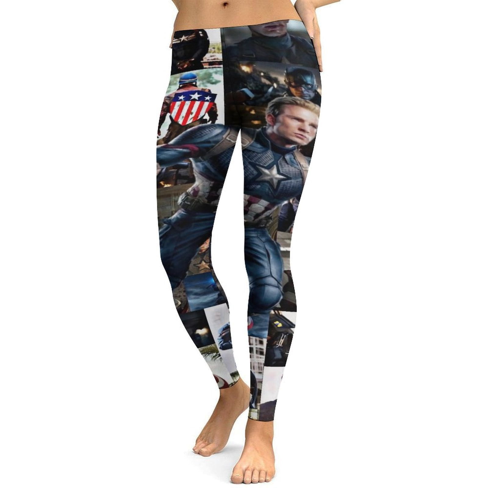 Captain America Yoga Pants Casual High Waisted Butt Lift Stretch ...