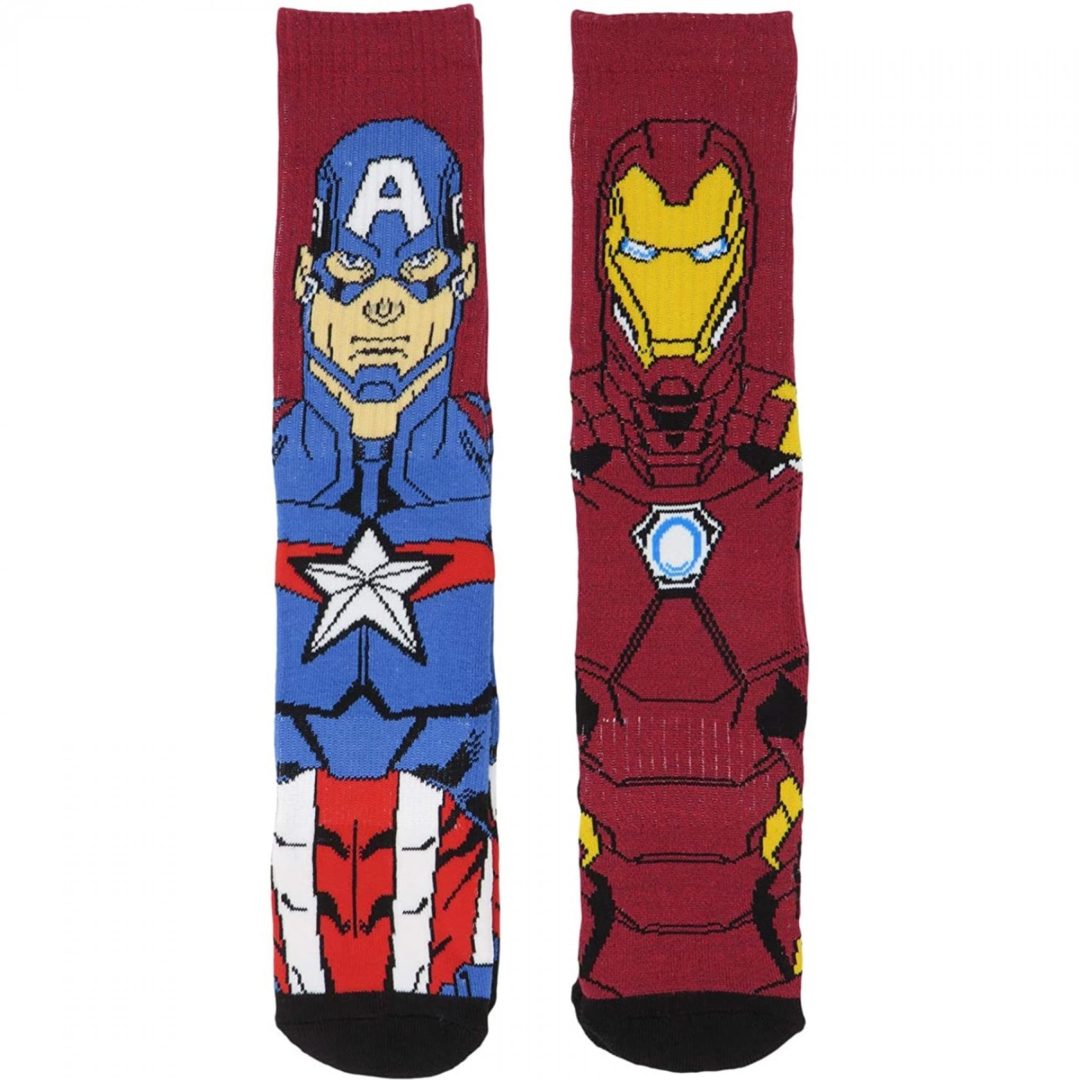 Captain America and Iron Man Character Image 2-Pair Pack of Athletic ...