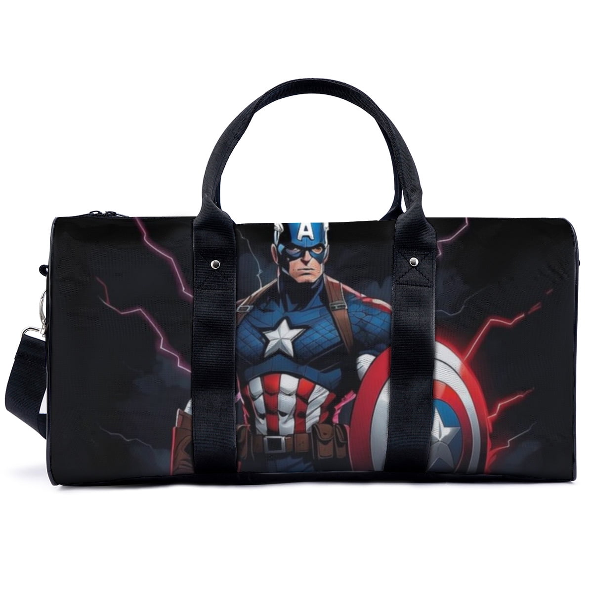 Captain- AmericaCartoon Travel Luggage Bag with Shoulder Strap Tote ...