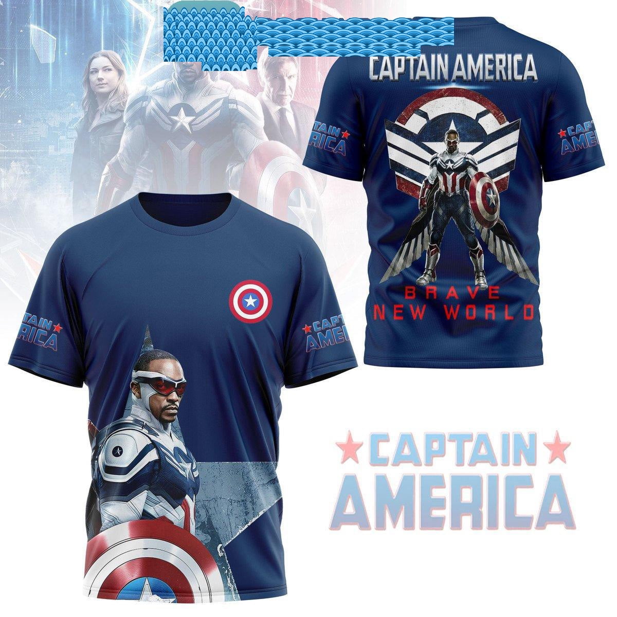 Captain American Brave New World Hoodie T-Shirt - Walmart.com