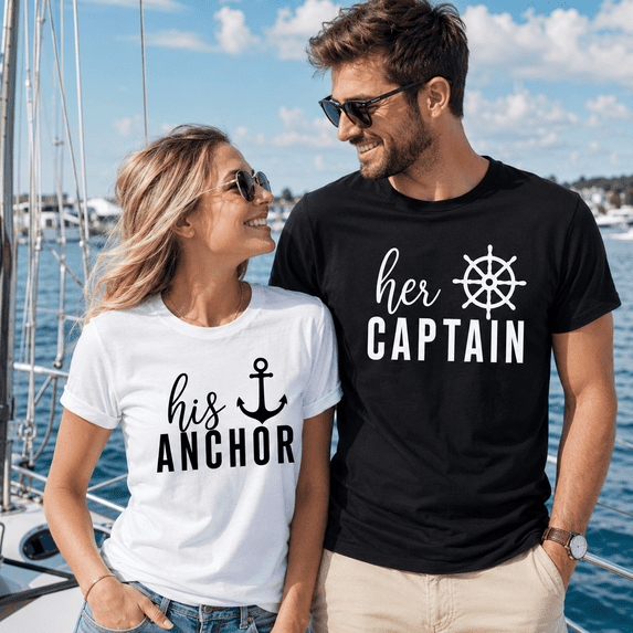 Captain Anchor Couple Shirt Comfort Colors, Nautical Matching Shirts ...