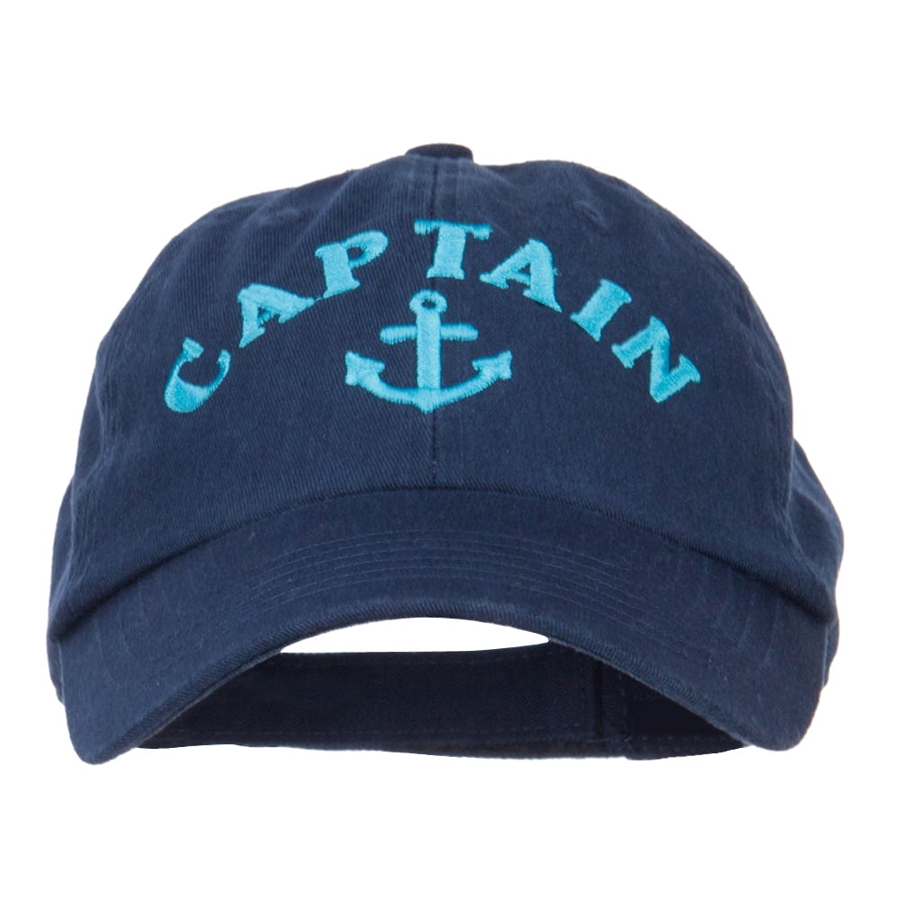 Captain Anchor Logo Embroidered Pet Spun Cap - Navy OSFM - Walmart.com