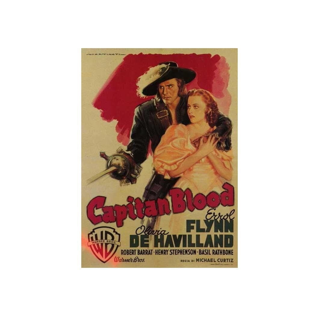 Captain Blood Errol Flynn livia Havillan IA Movie Film Poster - Walmart.com