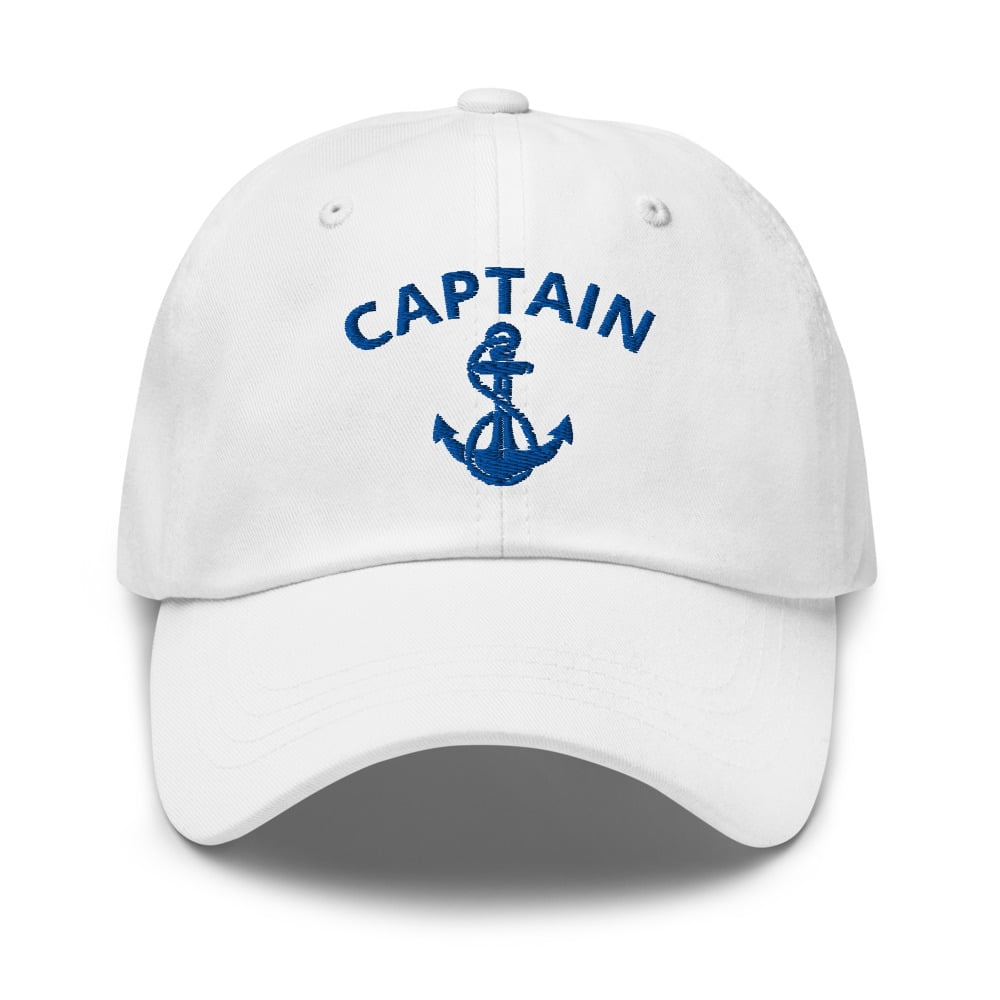 Captain Boat Anchor Embroidered Custom Dad Hat (White) - Walmart.com