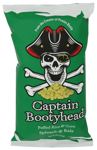 Captain Booty Head Puffs Spinach and Kale 4 oz (Pack of 12) - Walmart.com