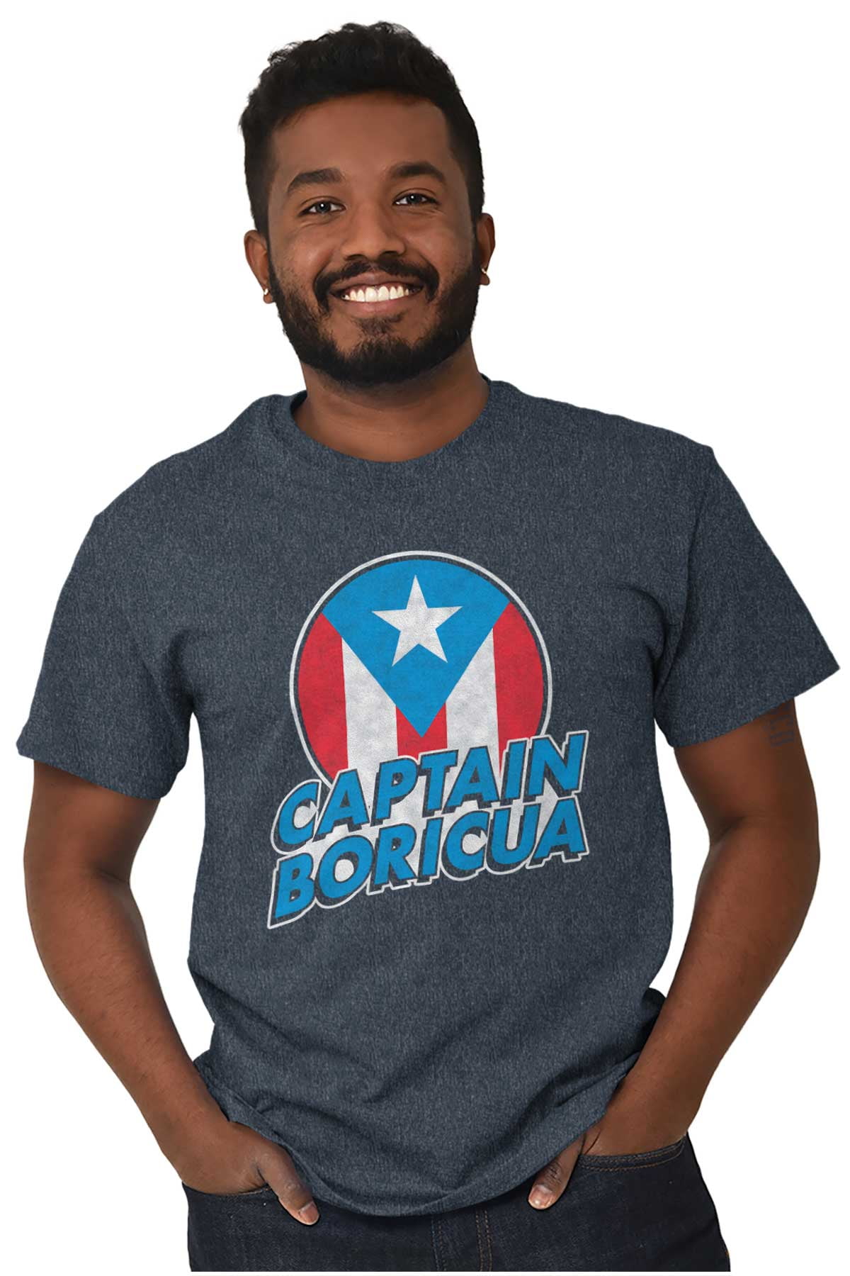 Captain Boricua Puerto Rican America Men's Graphic T Shirt Tees Brisco ...