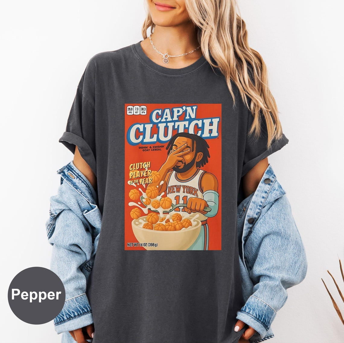 Captain Clutch Jalen Brunson Knicks Comfort Colors T-Shirt, Basketball ...