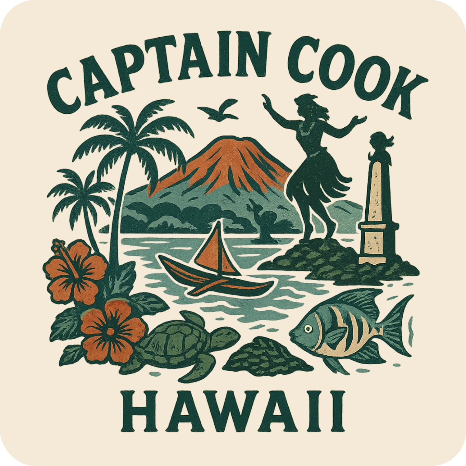 Captain Cook Hawaii Keepsakes Souvenir Vinyl Sticker – Destination ...