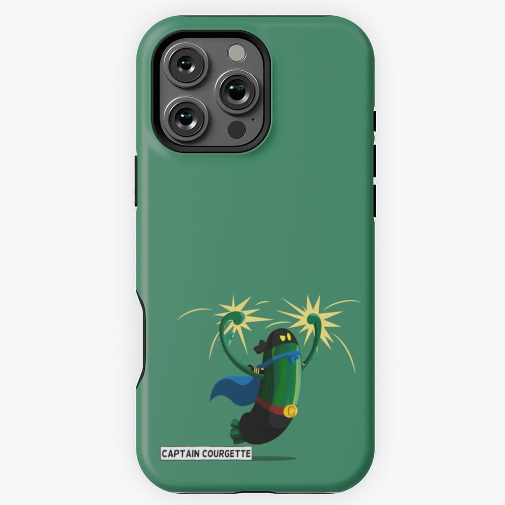 Captain Courgette Funny Vegetable Hero Parody Art iPhone Case 17 to 11 ...