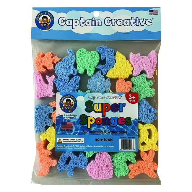 Captain Creative 2150523 Mini Super Sponges Variety Pack - Set of 24 ...