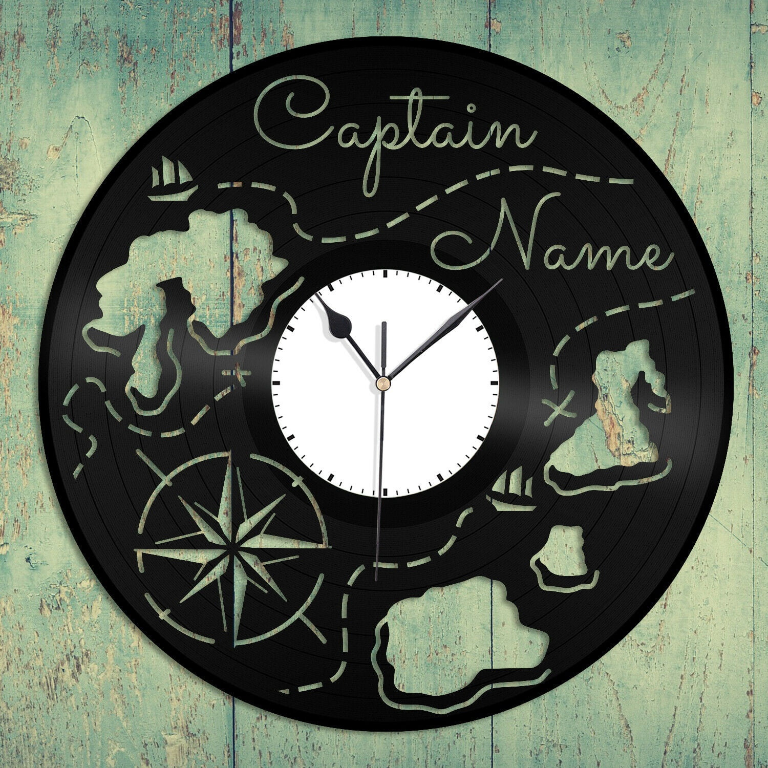 Captain Custom Child Vinyl Wall Clock Souvenir Gift Home Living Room ...