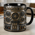 Captain Dad Accent Mug Navigation Panel Coffee Mug with Compass Anchor ...