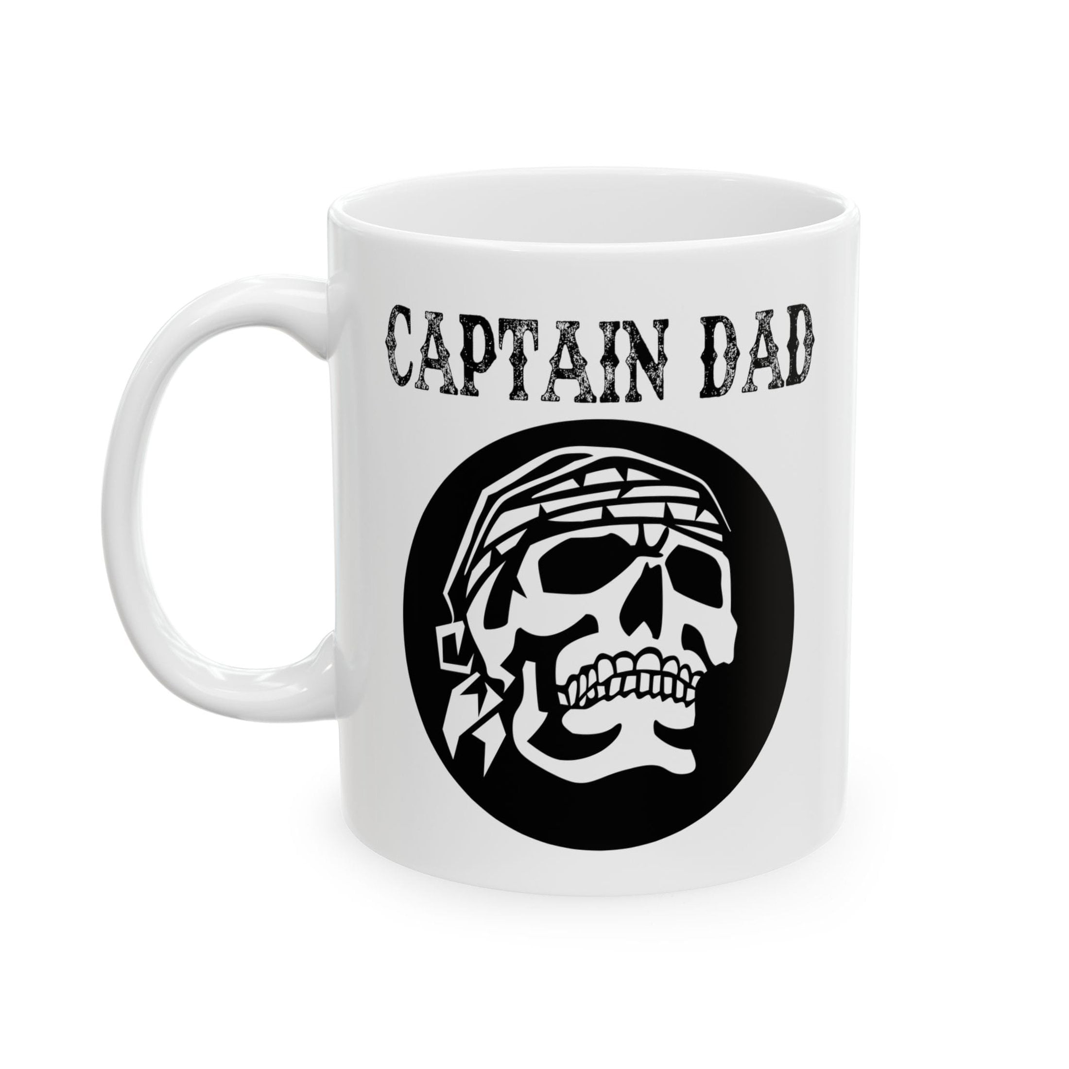 Captain Dad Pirate Mug - Funny Skull & Treasure Ship Design for Coffee ...