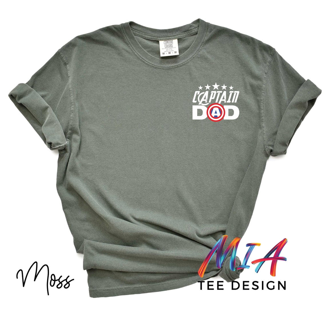 Captain Dad Pocket Print T-Shirt Hero Dad Shirt Father'S Birthday ...