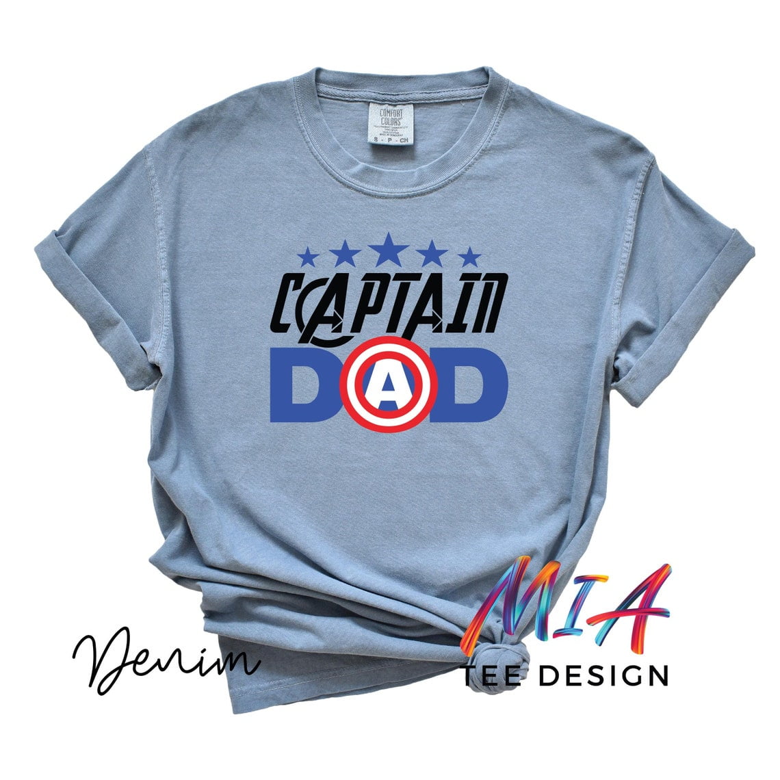 Captain Dad T-Shirt Hero Dad Shirt Grandpa Shirt Gift For Grand Father ...