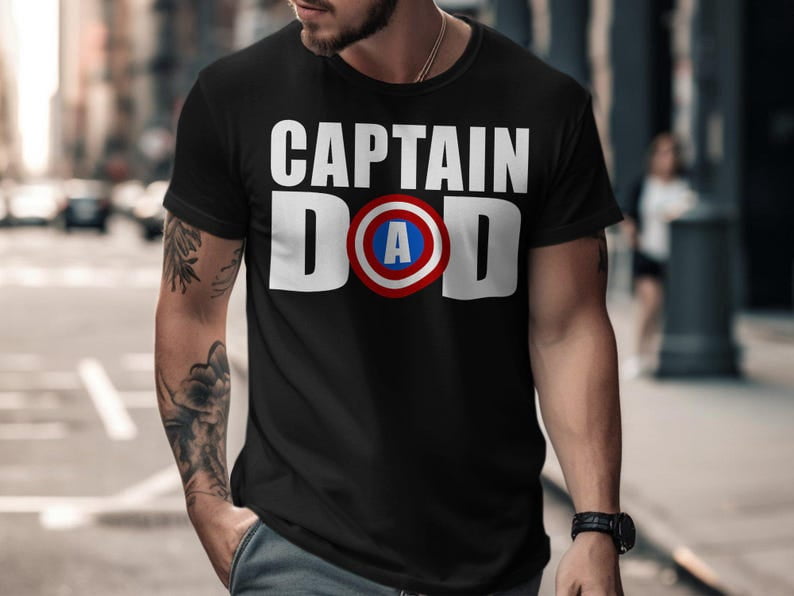 Captain Dad T-Shirt, Superhero Dad Tee, Father’s Day Gift, Cool Dad ...
