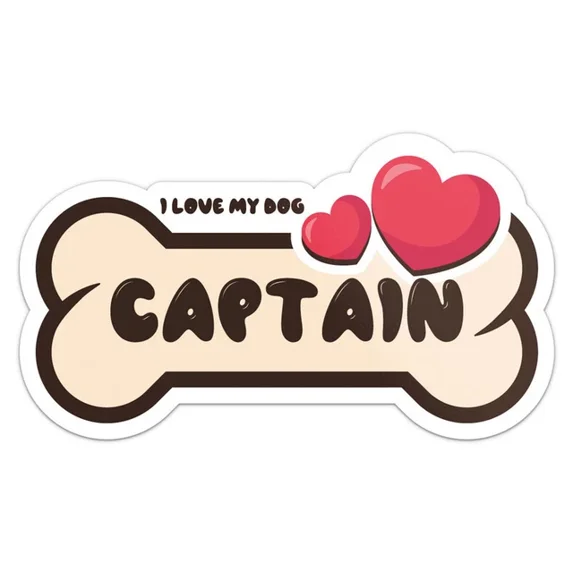 Captain Dog Sticker Phone Decal Water Bottle Stickers Car Decals ...