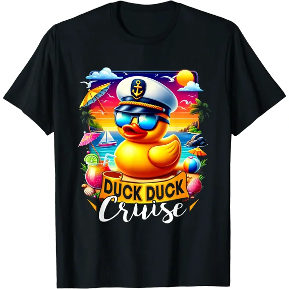Captain Duck Duck Cruise Fun Family Cruising Matching Group T-Shirt ...