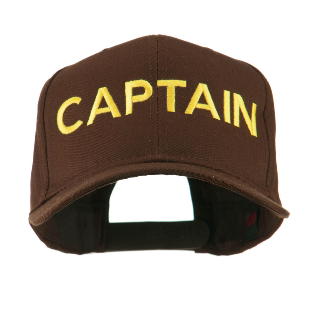 Captain Embroidered Cap - Brown OSFM - Walmart.com