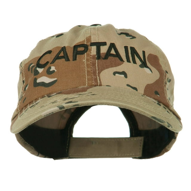 Captain Embroidered Enzyme Washed Camo Cap - Desert OSFM - Walmart.com